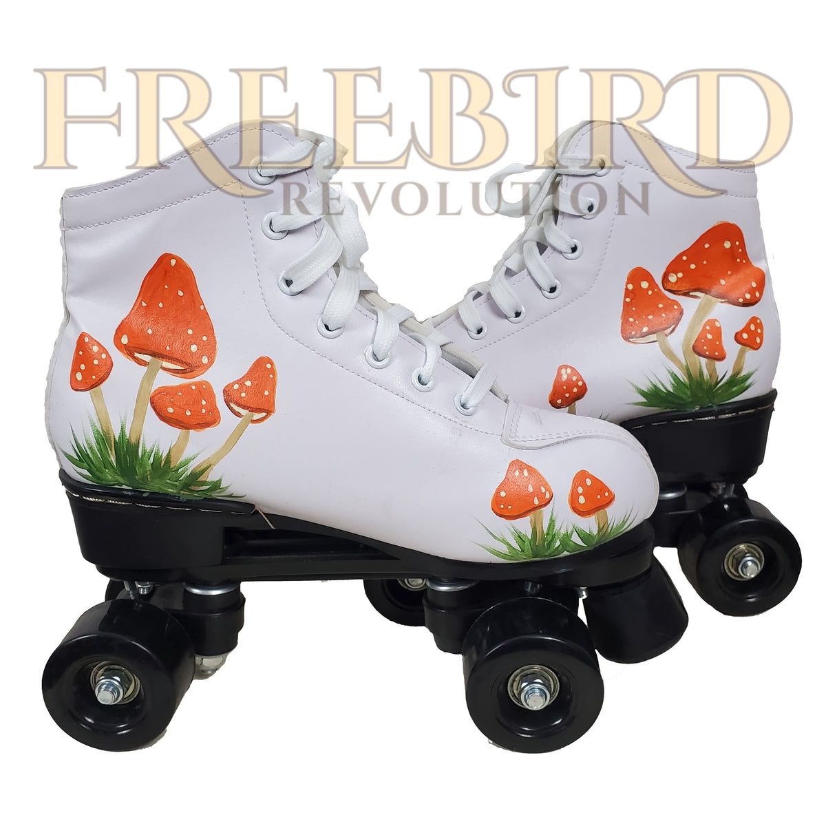 Mushroom Retro Funky Fashion Indoor Quad Roller Skates for Roller Rink ...